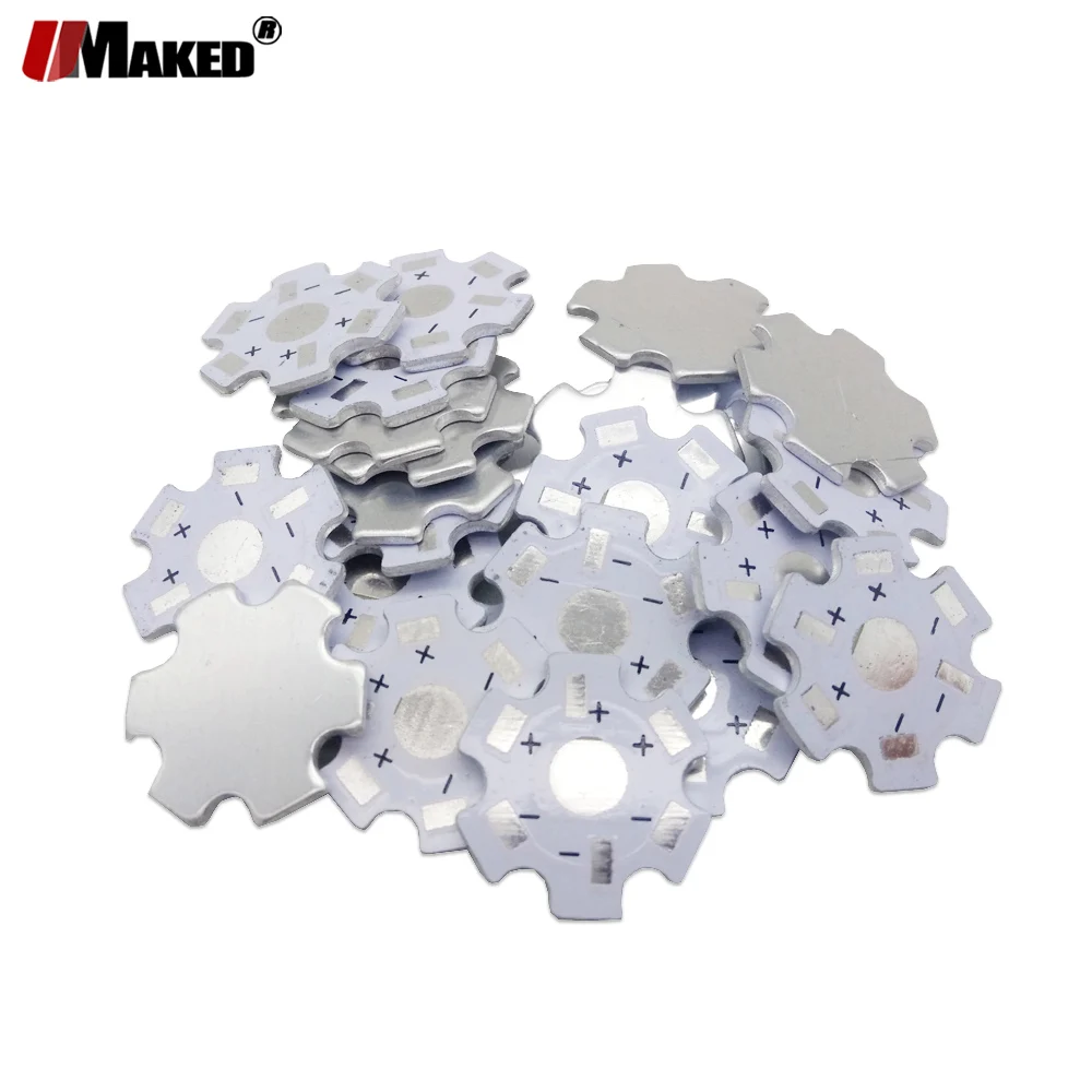 10-1000pc 1W 3W 5W High Power Dia 20mm Star LED PCB Aluminum Plate ...