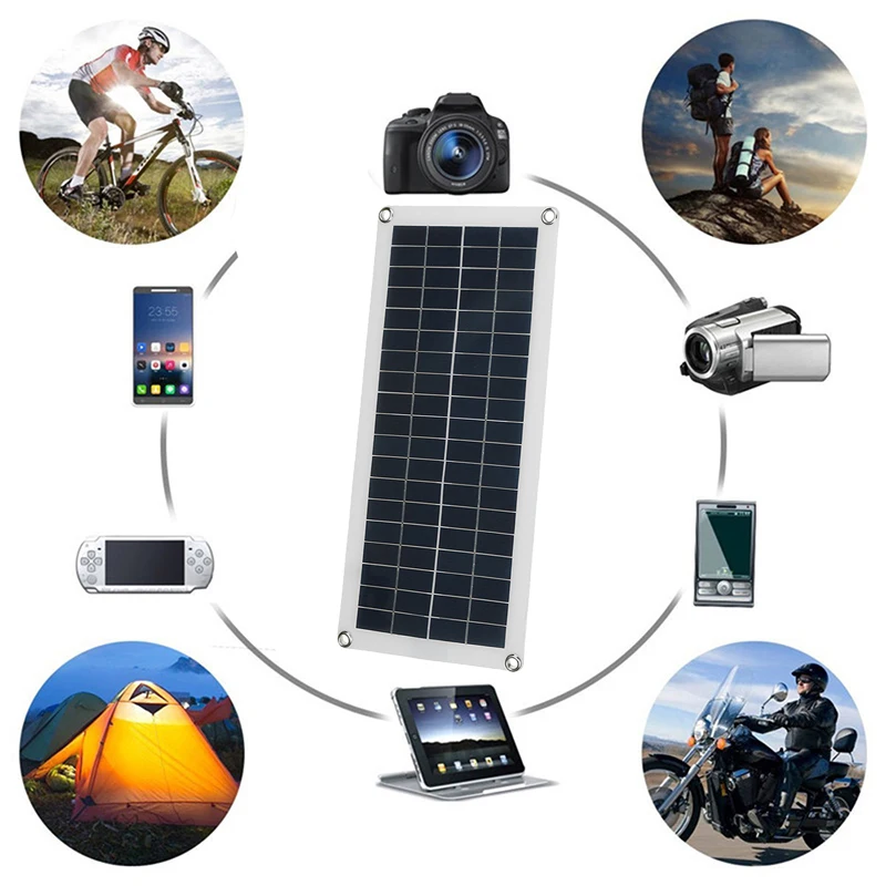 Portable Solar Panel Outdoor 12V DC5521 & Dual 5V USB Port Real ...