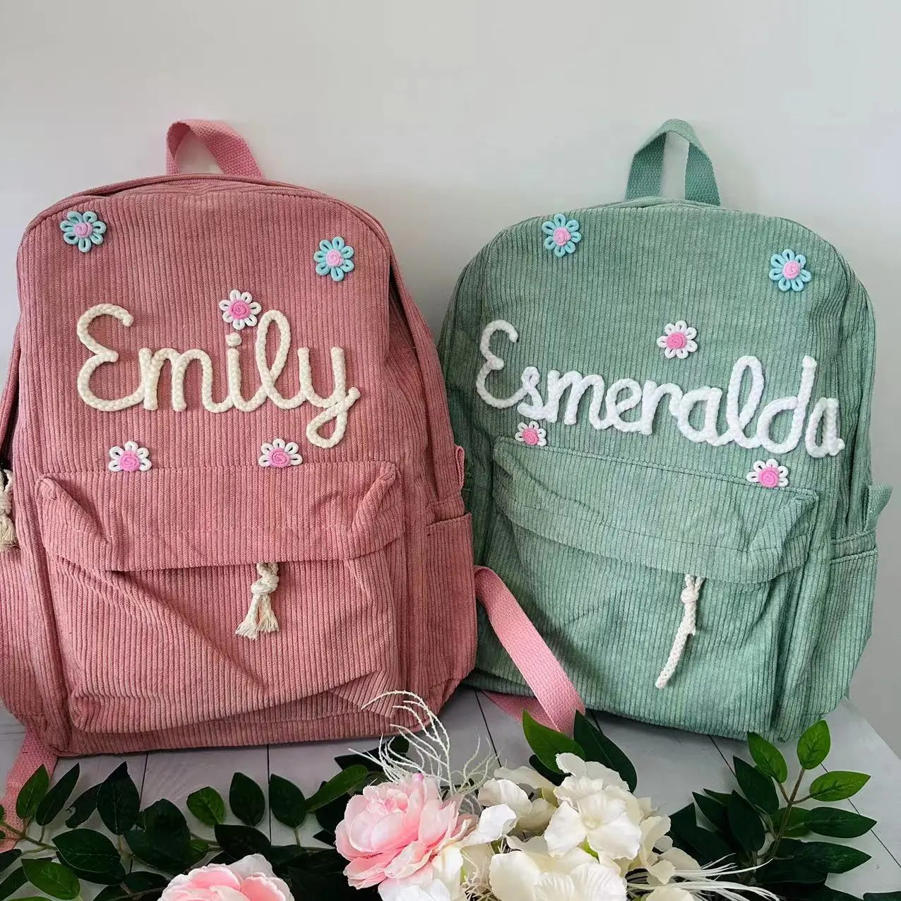 Personalized-Kids-Backpack-Embroidered-Corduroy-Backpack-Back-to-School ...