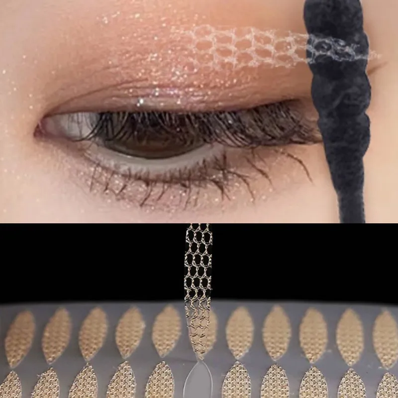 144-240pcs/set Gauze Lace Mesh Olive-shaped Eyelid Paste-shaped ...