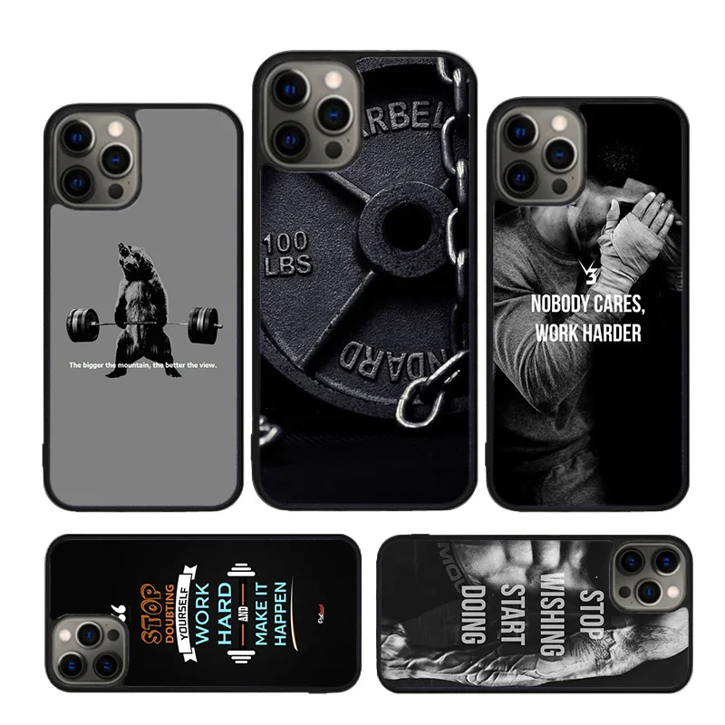 Gym Fitness Bodybuilding Phone Case Cover For iPhone 14 X XR XS 11 12 ...