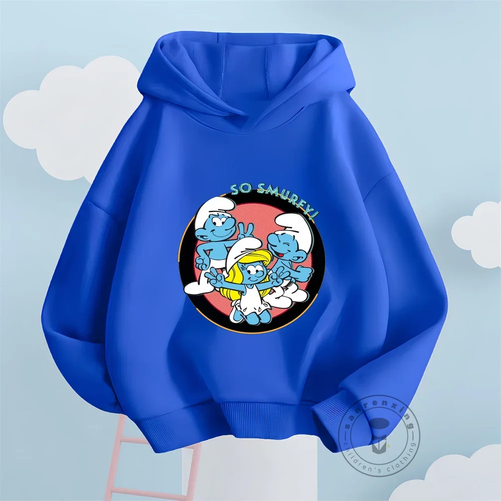 2024-Spring-and-Autumn-Cup-Smurfs-Summer-Kids-Cartoon-Hoodie-Anime ...