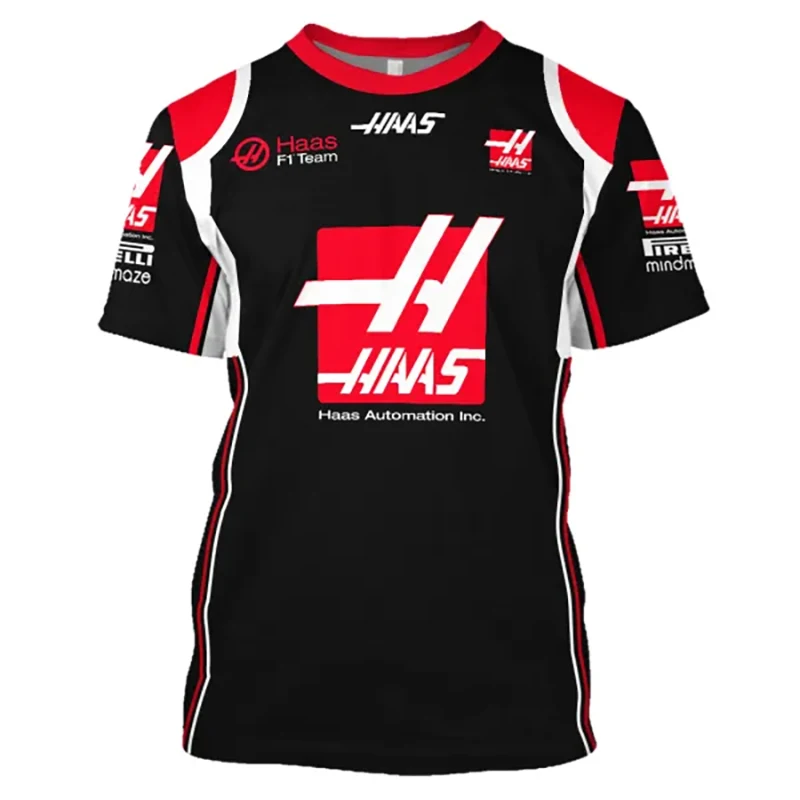 F1 Haas T-Shirts Formula One Team Racing Car 3D Printed Streetwear Men ...
