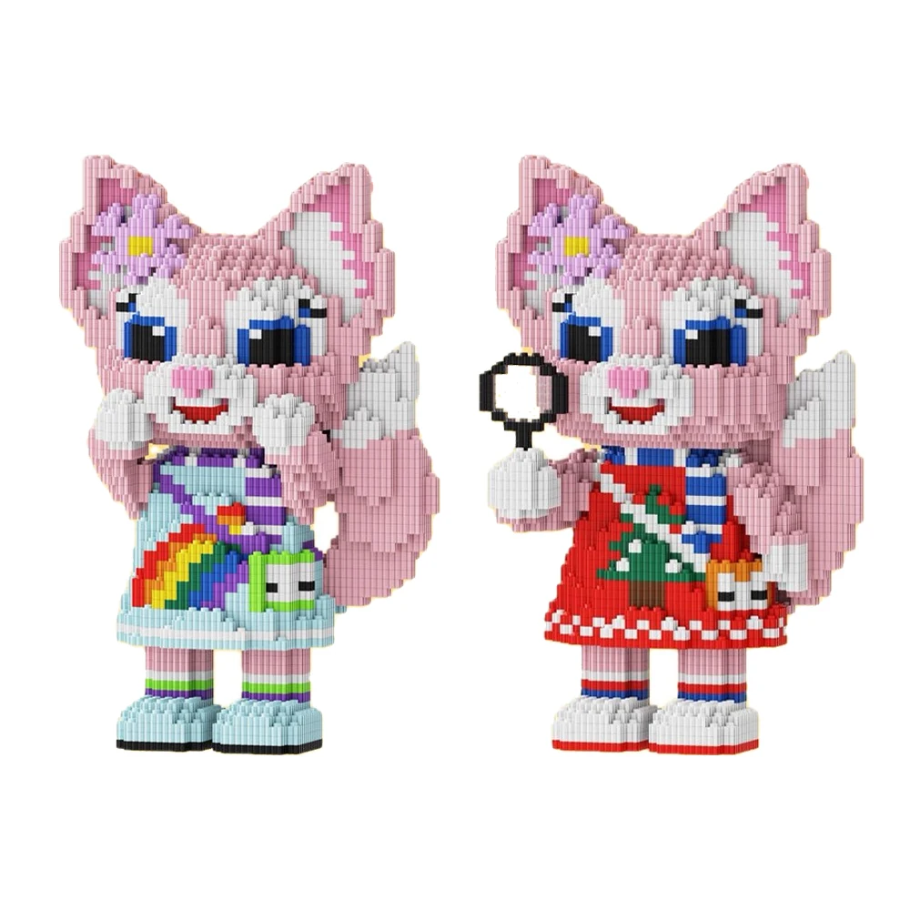 New-Cute-Cartoon-Pink-Fox-Large-Building-Blocks-model-Children-s-Puzzle ...