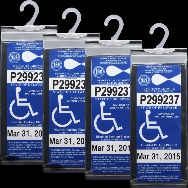1PC Handicap Parking Plate Bags Transparent PVC Handicap Plate Hanging ...