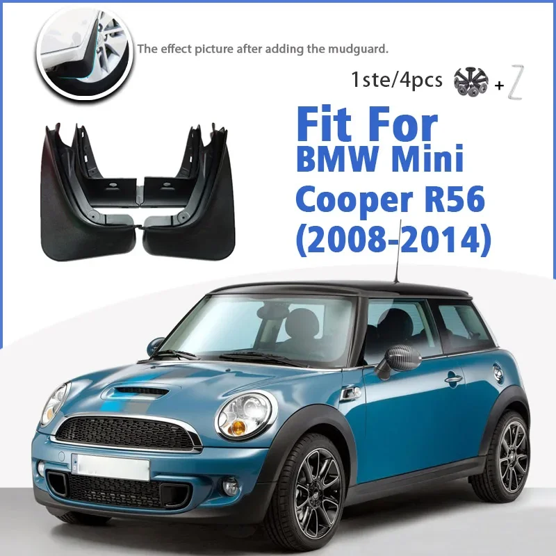Mudguard For BMW Mini Cooper R56 2008-2014 Front Rear 4pcs Mudflaps ...