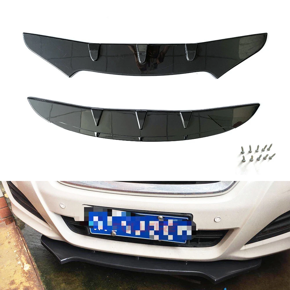 Abs 범용 자동차 앞 범퍼 립 스포일러 범용 디퓨저 핀 바디 키트 자동차 스타일링 디퓨저 자동차 외부 보호