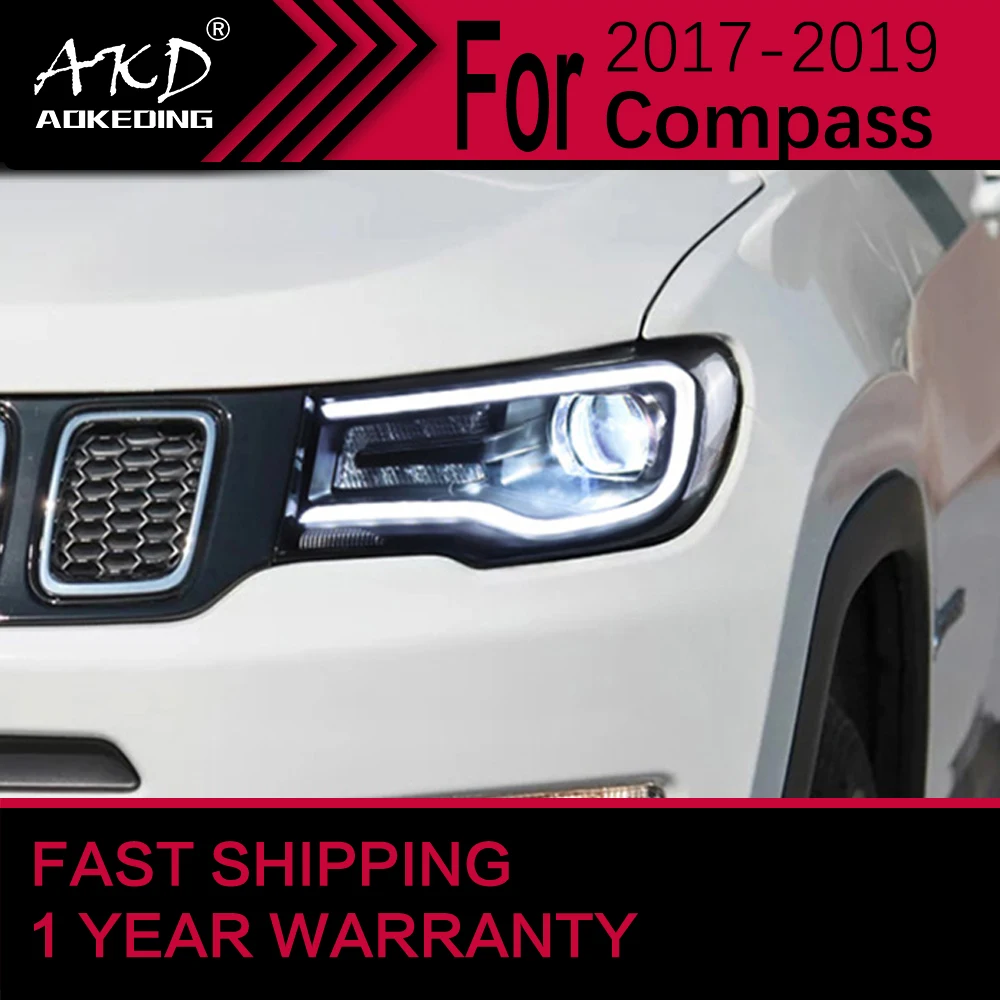 Car-Lights-for-Jeep-Compass-LED-Headlight-2017-2019-Grand-Cherokee-Head ...