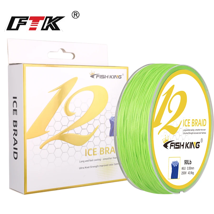 FTK-X12-Ice-Braided-Wire-15LB-90LB-Fishing-Line-Colourful-Japanese-100 ...