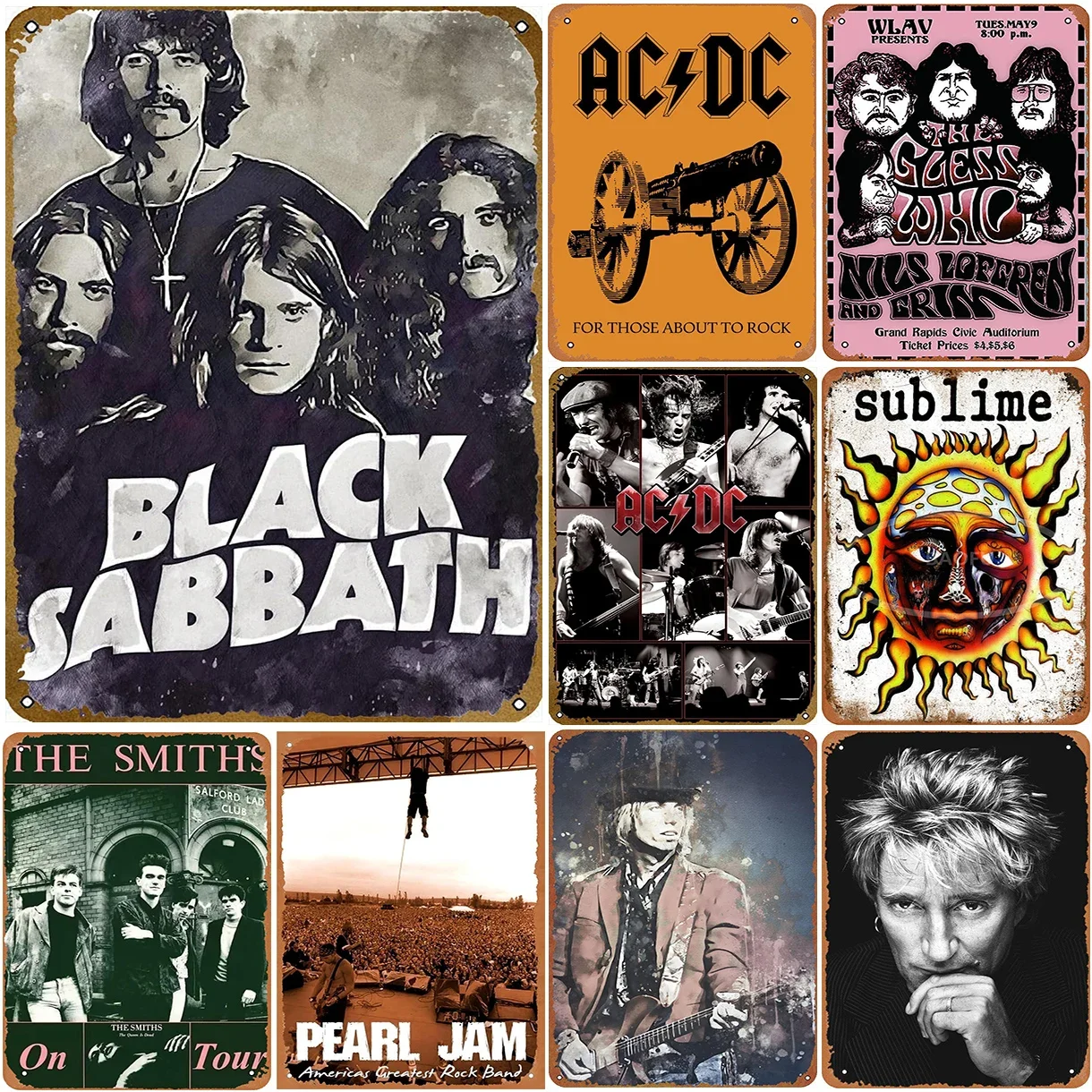 Vintage-Band-Metal-Tin-Signs-Plaque-Plate-Retro-Rock-Wall-Art-Posters ...
