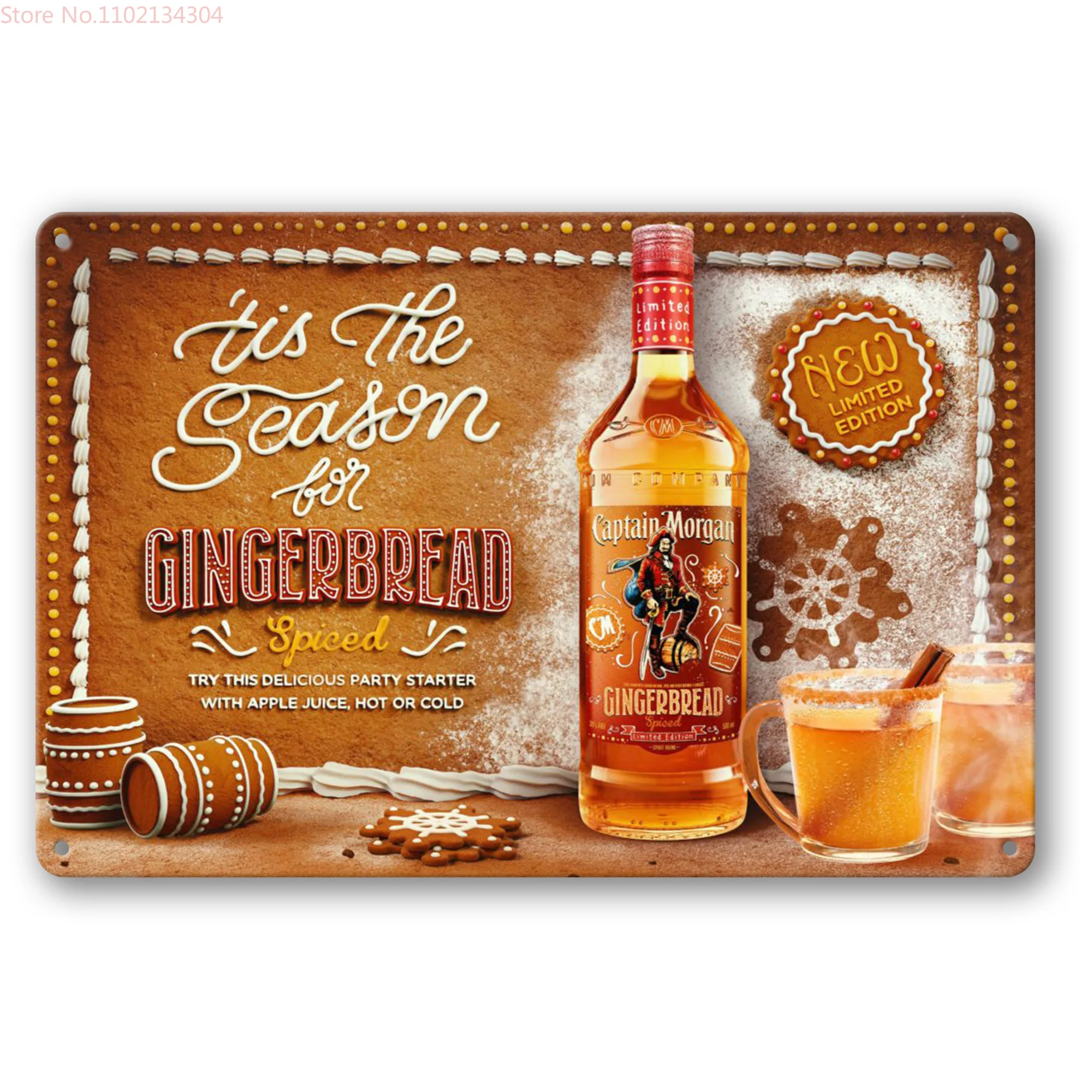 Spiced Rum Captain Morgan Double Sided Pub Sign 12 Inch, 55% OFF