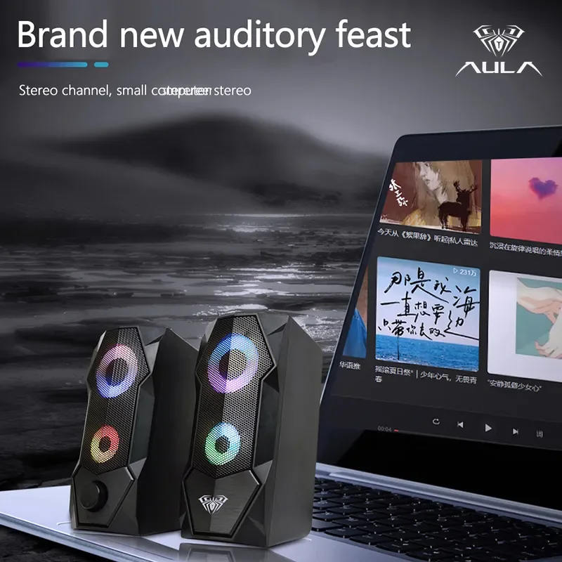 AULA-N-301-Luminous-Sound-Speaker-Computador-Desktop-Laptop-Celular ...