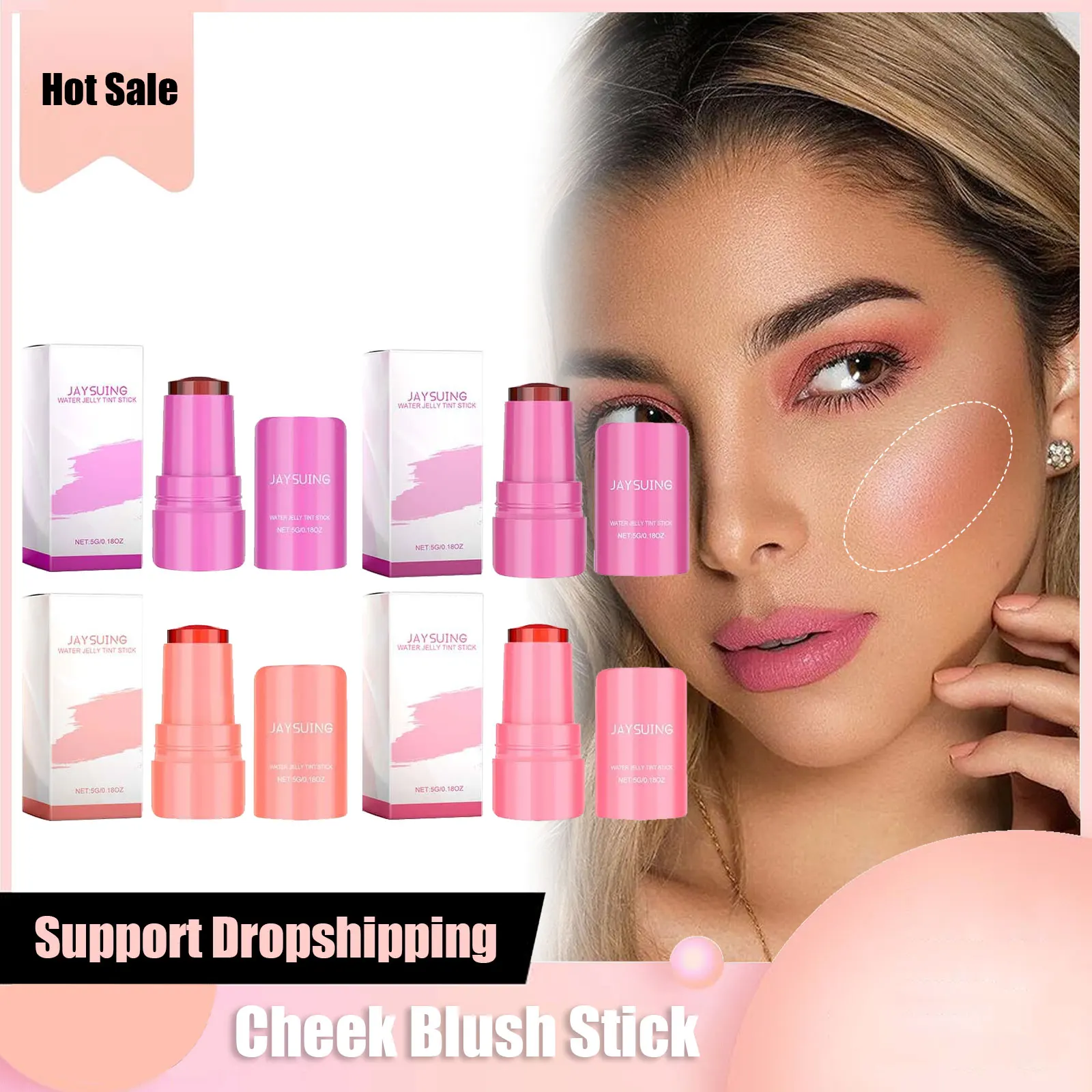 Moisture-Blush-Stick-Blusher-Lip-Cheek-Dual-Use-High-Color-Rendering ...