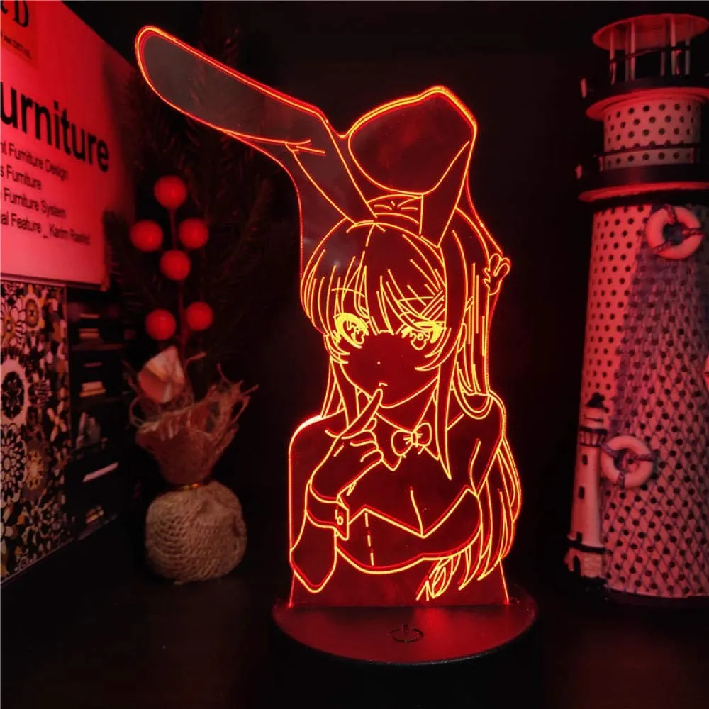 ANIME-3D-Ilus-o-LED-Nightlights-Luz-Mudando-Multi-Color-L-mpada-Menina ...