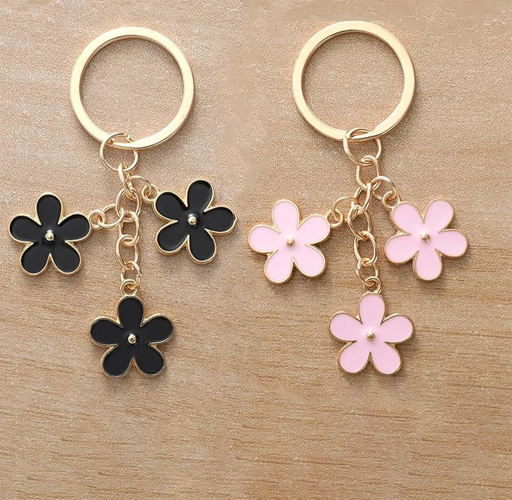 Cute-Enamel-Flower-Keychains-Double-Sided-Sakura-Flower-Key-Ring-For ...
