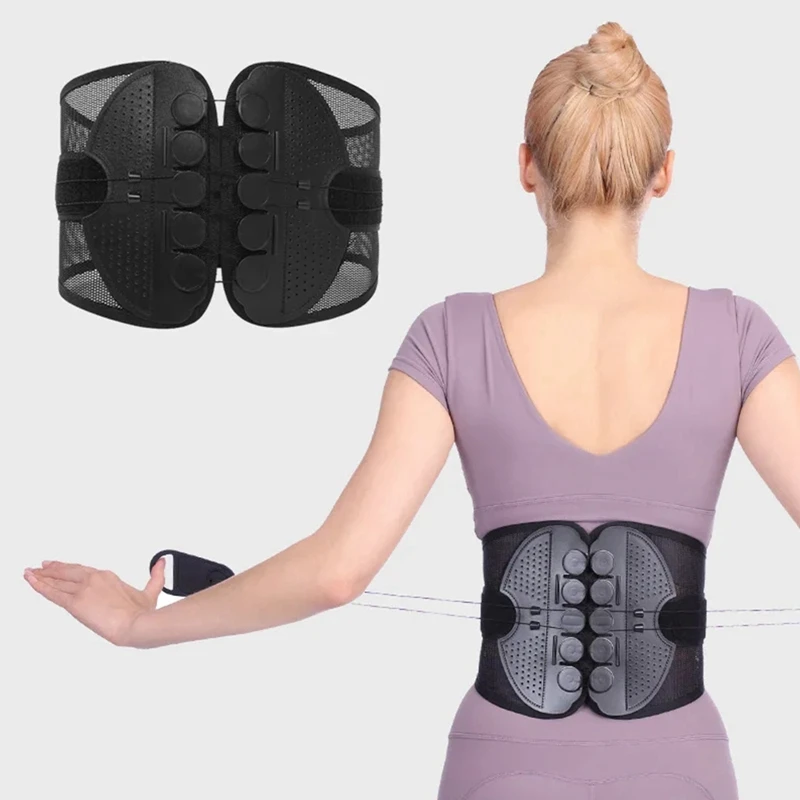 Rope-Pulley-System-Breathable-Waist-Support-Belt-Back-Pain-Spine ...
