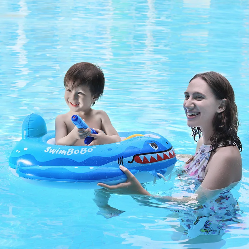 Baby-Swimming-Pool-Float-With-Water-Gun-Accessories-Shark-Swim-Ring ...