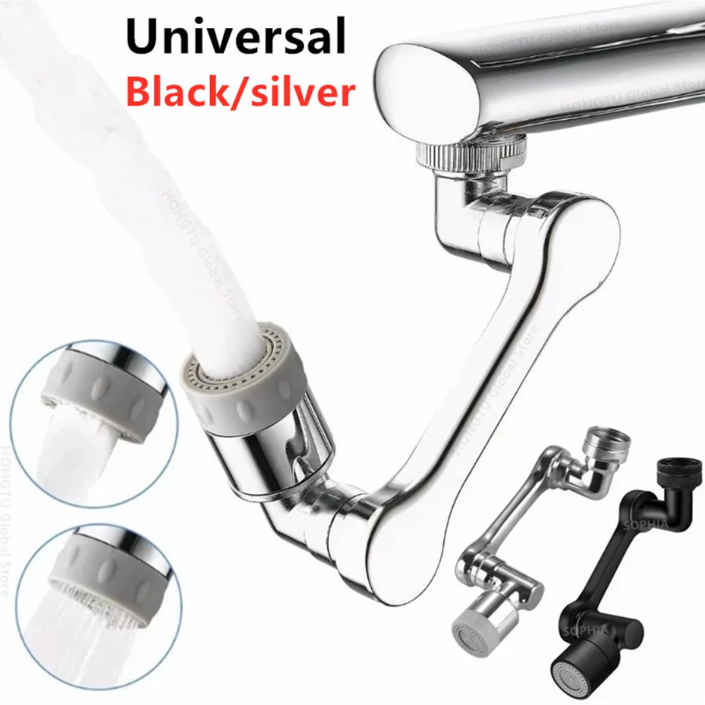 Black-1080-Swivel-Mixer-Faucet-Extender-Nozzle-Bubbler-Universal ...