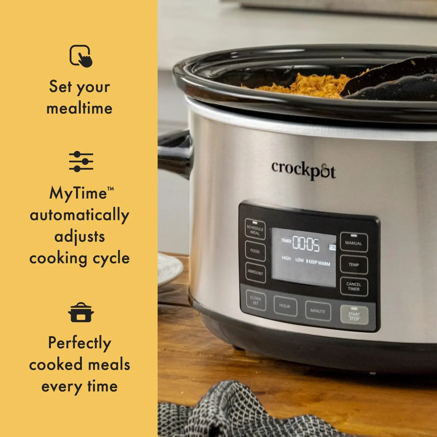 7-Quart Slow Cooker, Portable Programmable with Timer, Locking Lid ...