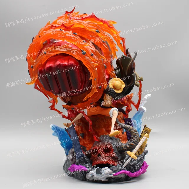 Figuras de acción de One Piece, estatua de Luffy Gear 5, puño de fuego ...
