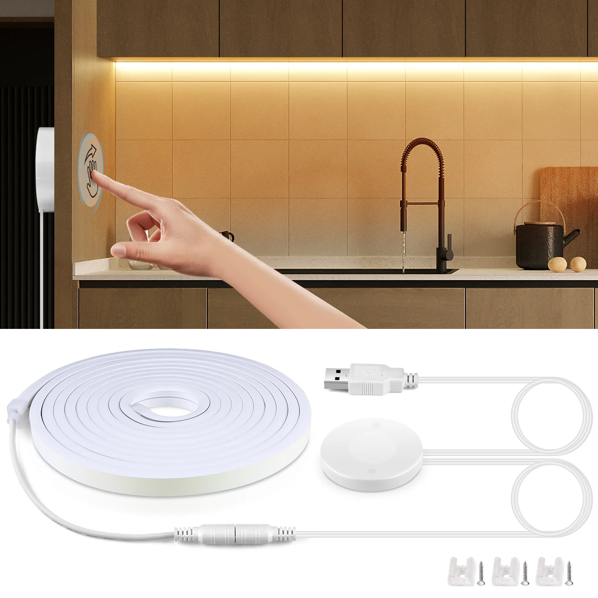 LED-Strip-Light-Penetrable-Wood-Hand-Sweep-Touch-Sensor-Switch-Dimmable ...