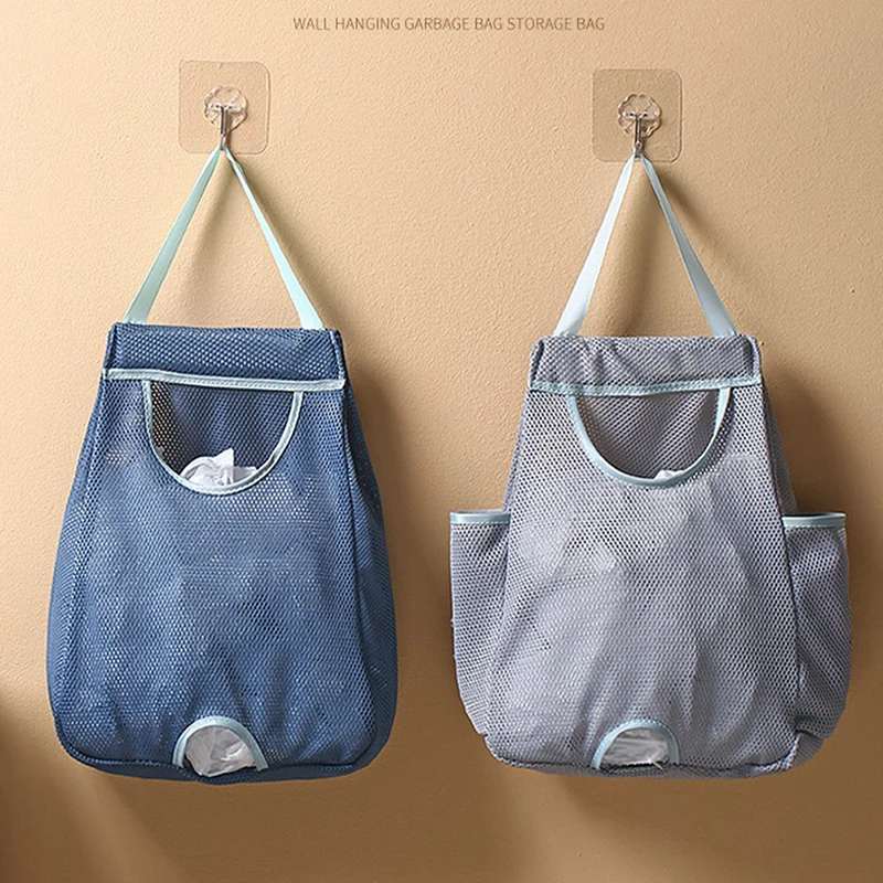 Garbage-Bag-Storage-Box-For-Plastic-Bag-Wall-Hanging-Bag-Washable-Mesh ...