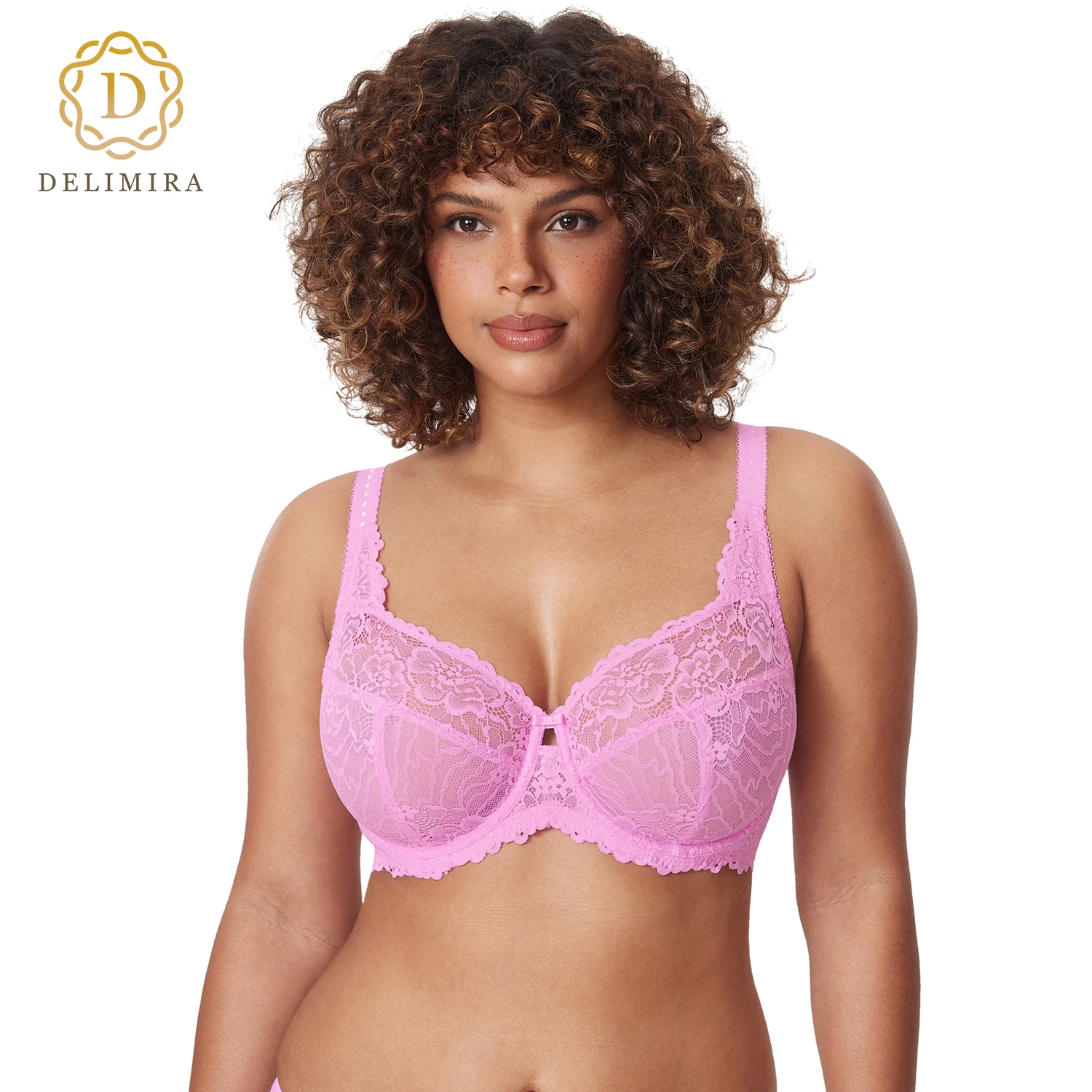 DELIMIRA-Women-s-Plus-Size-Minimizer-Bras-Full-Coverage-Lace-Unlined-Underwire-Bra-Mesh ...