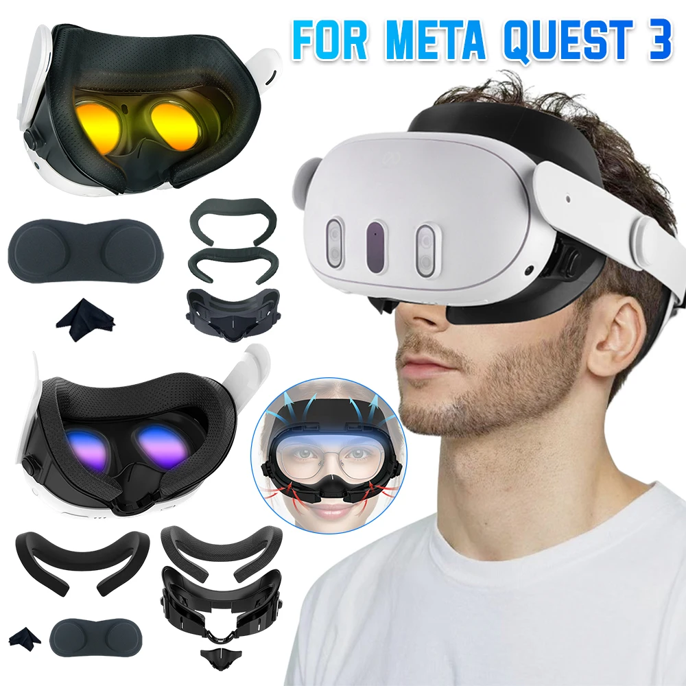 6-in-1-Upgrad-AMVR-PU-Leather-Face-Mask-Cover-For-Meta-Quest-3-Facial ...