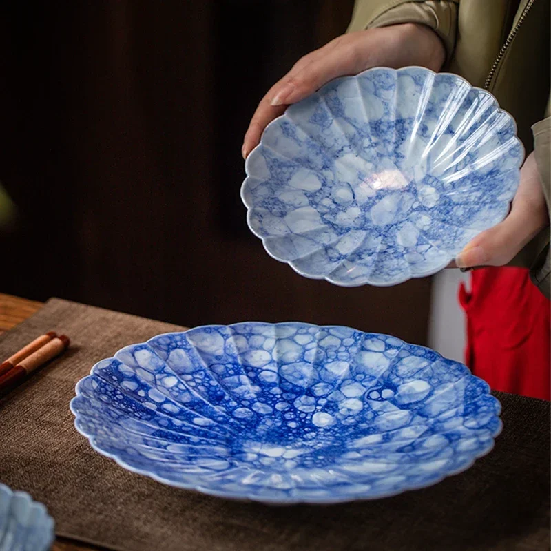 Creative-Retro-Blue-Ceramic-Plates-Light-Luxury-Restaurant-Pasta ...