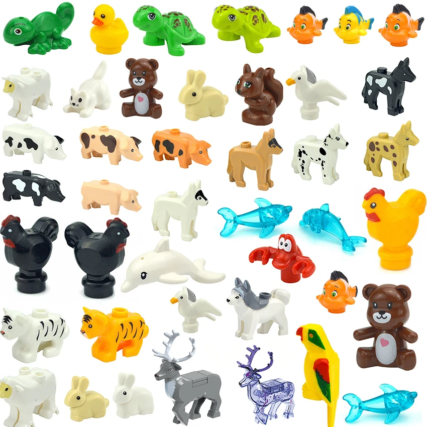 MOC Animal Accessories Classic Brick Figure Zoo Set City Friend ...