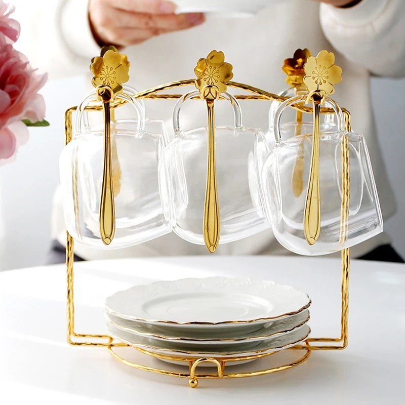 Coffee Cup And Saucer Display Rack Hold 6 Coffee Cups And 6 Plates ...