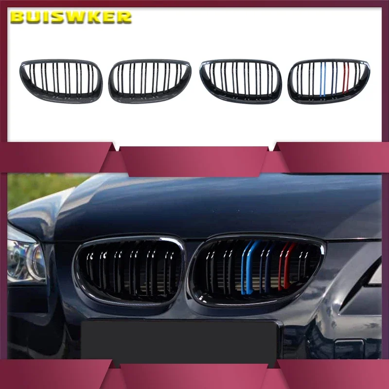 Car-Front-Kidney-Grill-Gloss-Black-M-Color-For-BMW-5-Series-E60-E61 ...