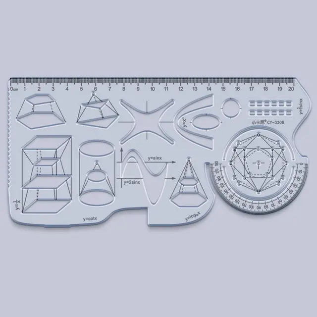 Rotary Multi-function Geometric Drawing Ruler Protractor Learning ...