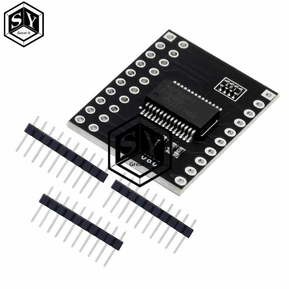 Module d'interface série MCP23017 IIC I2C SPI MCP23S17, broches d ...