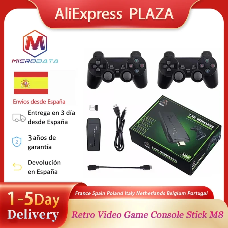 M8-Retro-Video-Game-Console-Vara-Mini-Emuladores-Retro-2-4G-Controlador ...