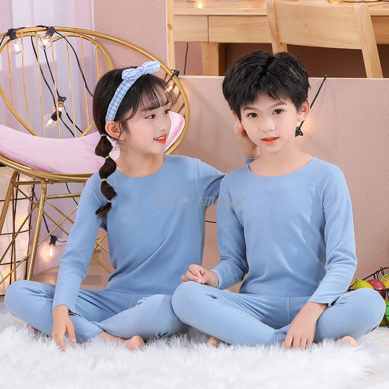 Girls-Seamless-Thermal-Underwear-Kids-Boys-Clothes-Set-Sleepwear-Baby ...