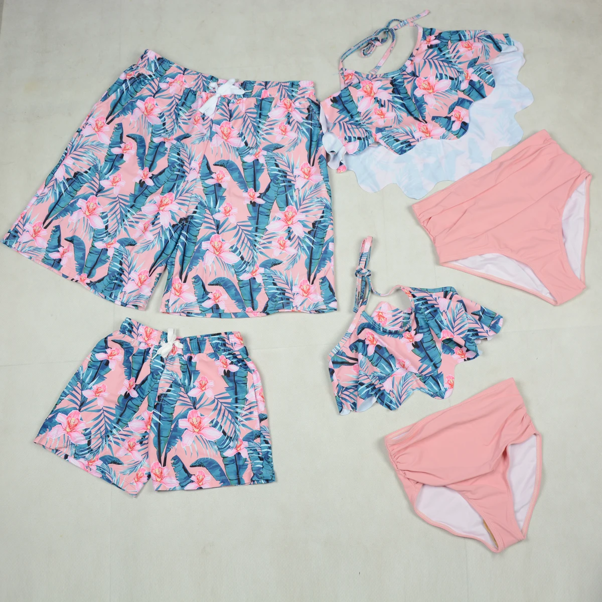 Family Matching Swimsuit Outfits Mother And Daughter Swimwear Quick Dry ...