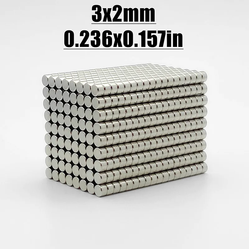 100/200/500/1000/2000/5000PCS 3x2 Minor Disc Search Magnet Small Round ...
