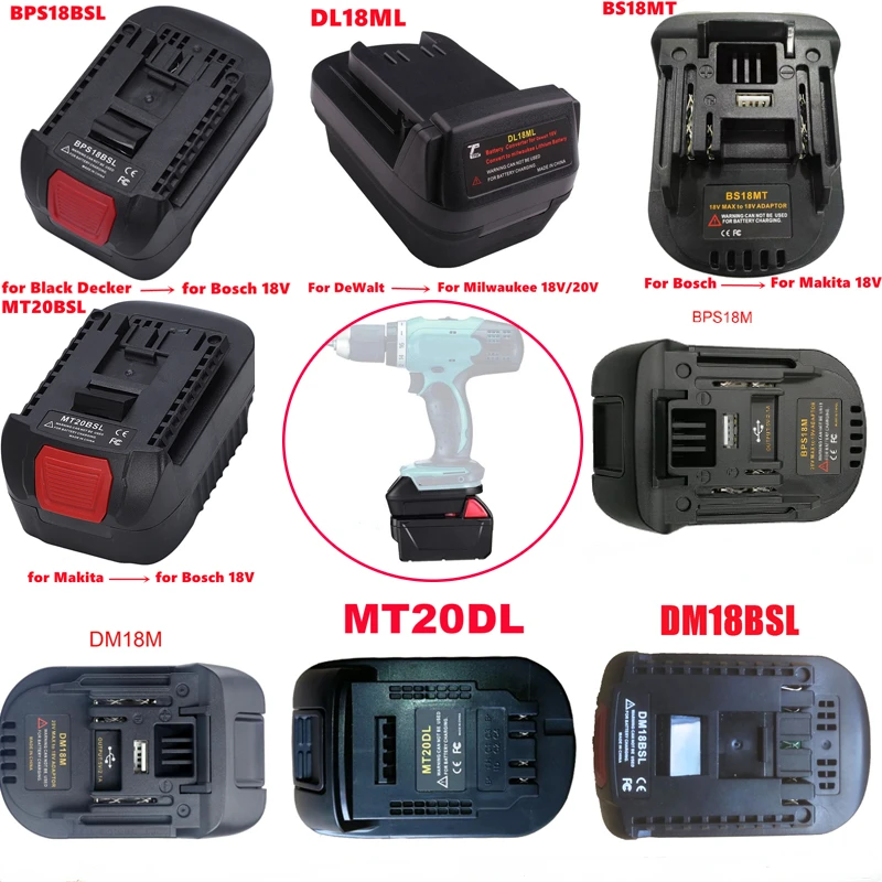 Power Tool Adapter BS18MT Konverter Für Bosch 18V Li Ion Akku für Makita/Milwaukee/Dewalt/Ryobi ...