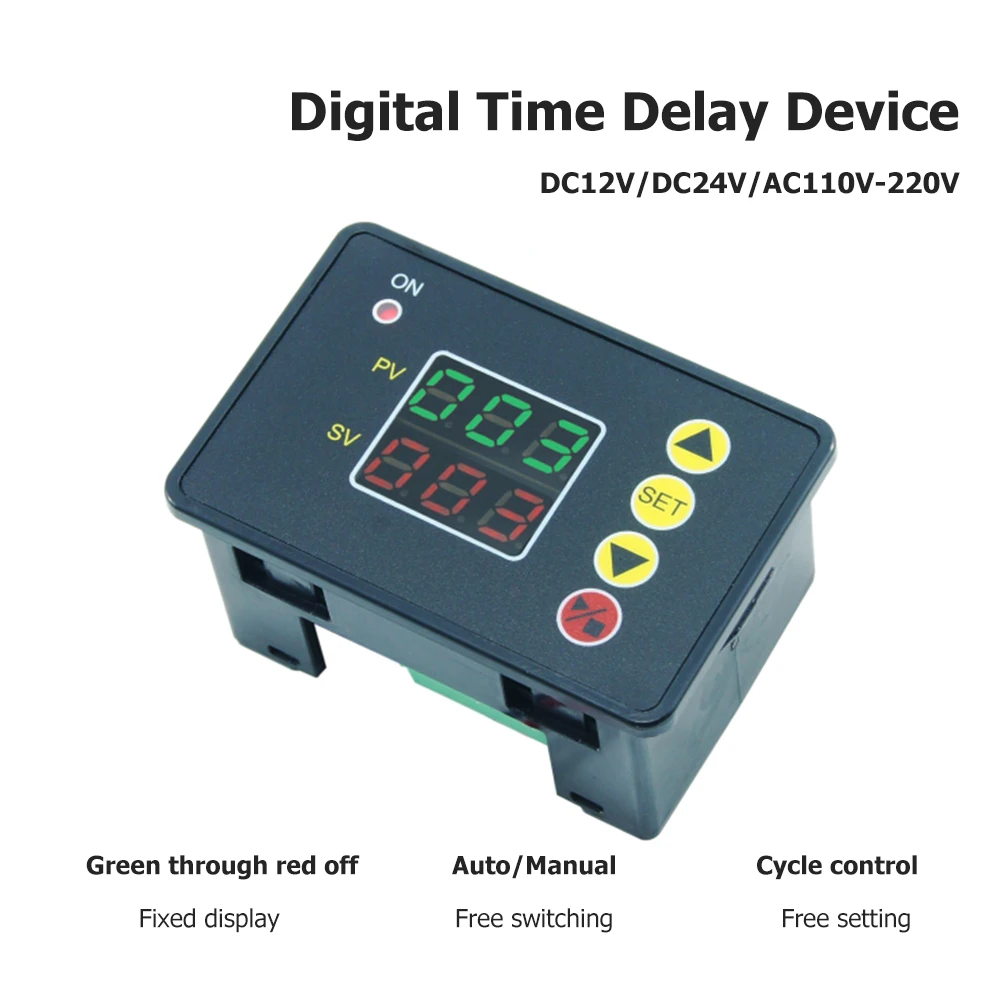 DC-12V-24V-AC110V-220V-Normally-Open-Relays-Module-Digital-Delayer-Time ...