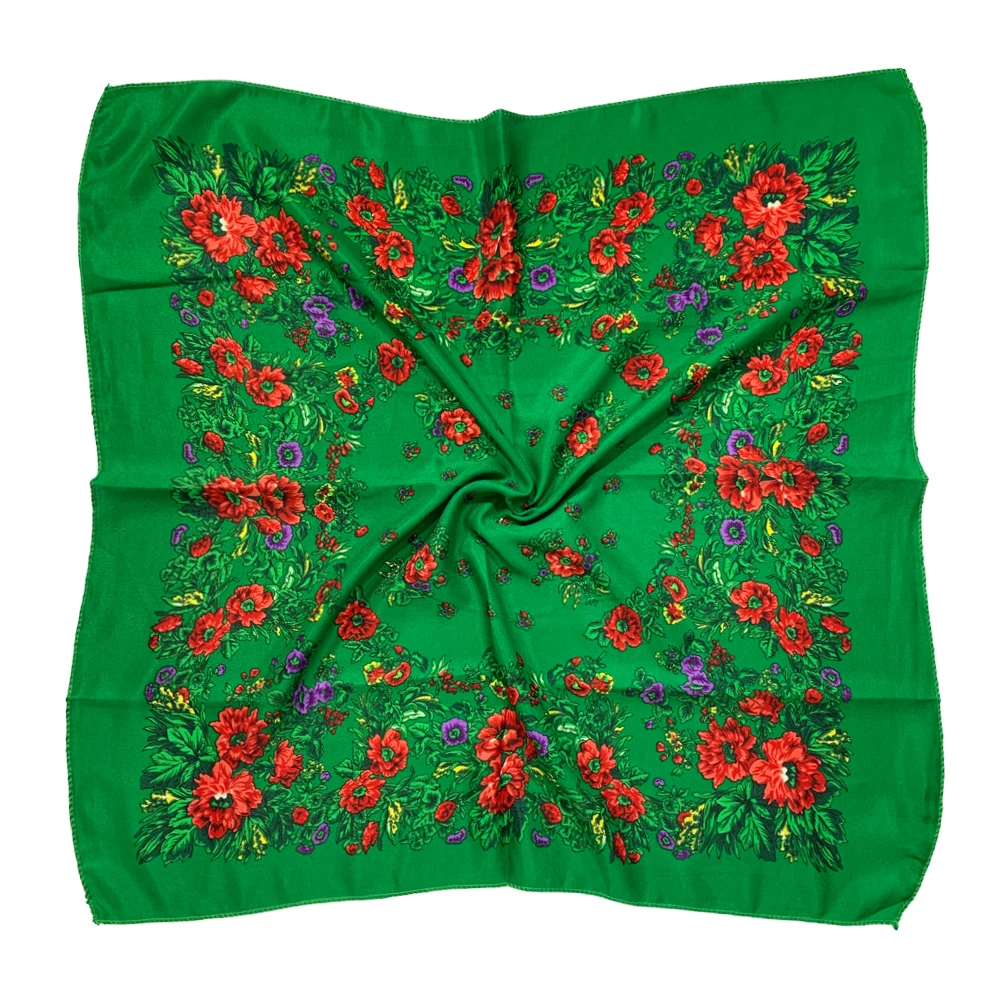 70-70cm-Russian-Style-Floral-Print-Scarf-Women-Luxury-Flower-Square ...