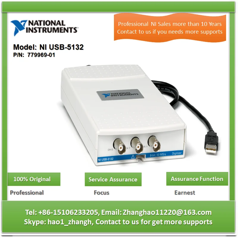 NI USB-5132 779969-01 Bus-Powered USB Oscilloscope