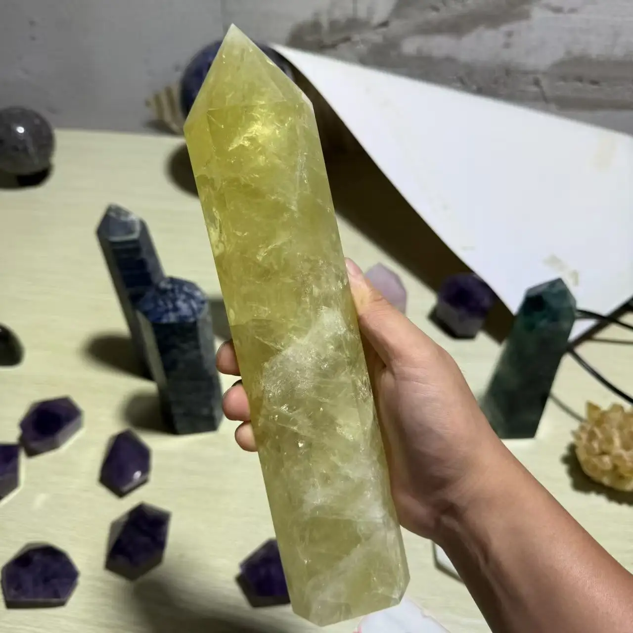 Top Natural Lemon Crystal Magic Wand Tower Healing Specimen1pcs ...