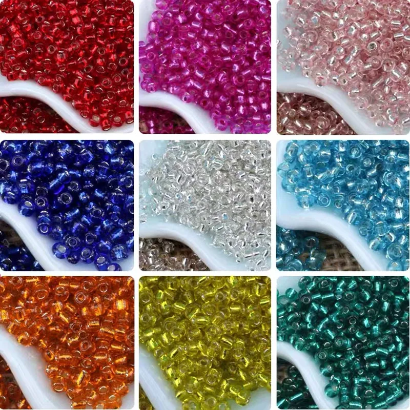 15g-lot-2mm-Silver-Colour-Line-Effect-Charm-Glass-Seed-Beads-for ...