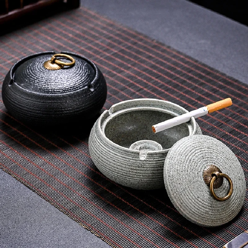 Coarse-Ceramic-Ashtray-with-Lid-Anti-Fly-Ash-Storage-Box-Creative ...