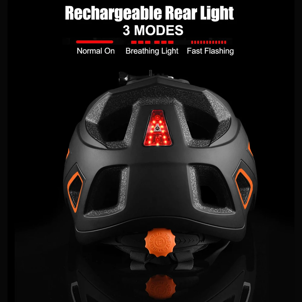 CYCABEL casco de bicicleta con luz LED recargable, moldeado ...