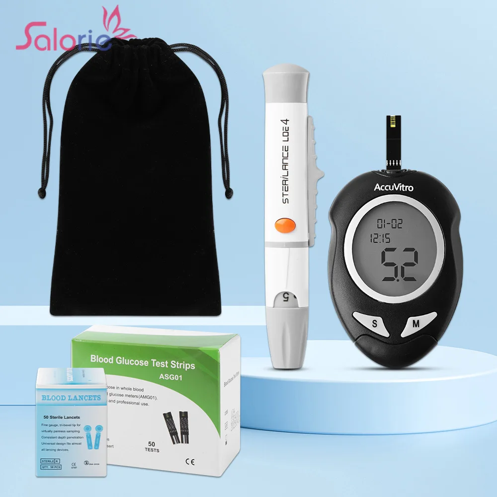 Diabetes-Blood-Glucose-Meter-50pcs-Test-Strips-Lancets-Medical-Blood ...