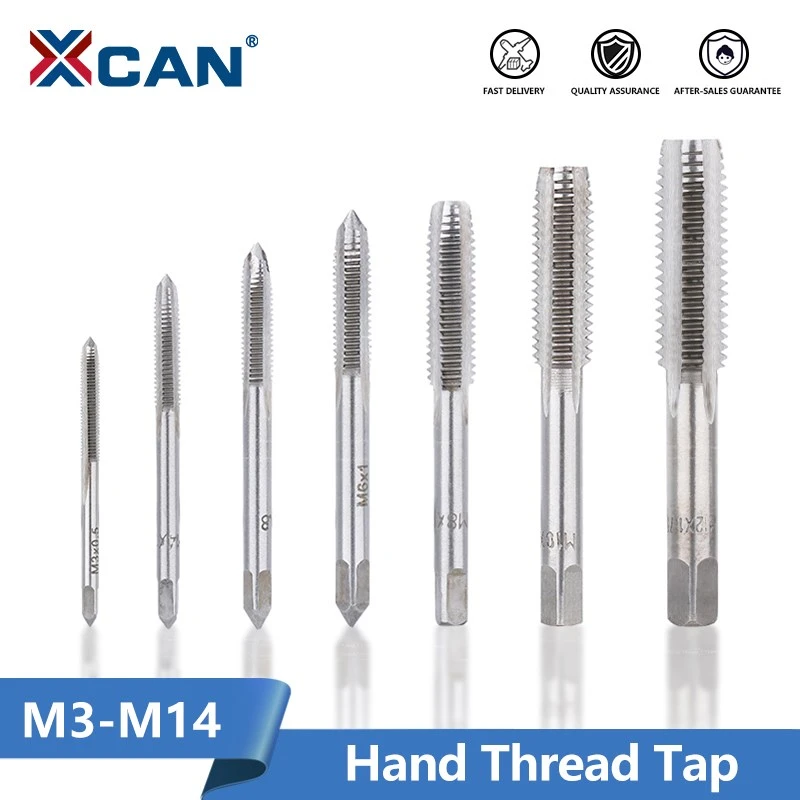 XCAN Hand Tap M3 M3.5 M4 M5 M6 M7 M8 M10 M12 M14 HSS Thread Tap,Metric Screw Tap Drill Hand ...