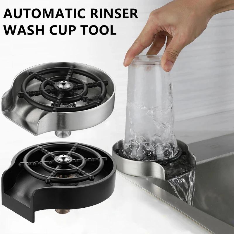 Automatic-Cup-Washer-Faucet-Glass-Rinser-High-Pressure-Beer-Milk-Coffee ...