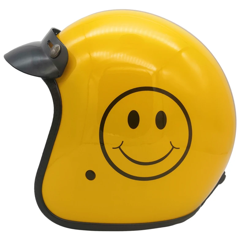 Headbone Vintage Motorcycle Helmet Casco Retro Motorbike Helm Yellow ...